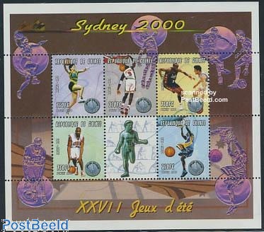 Postzegel 2000, Guinee, Republiek Olympic Games 5v m/s, Basketball ...